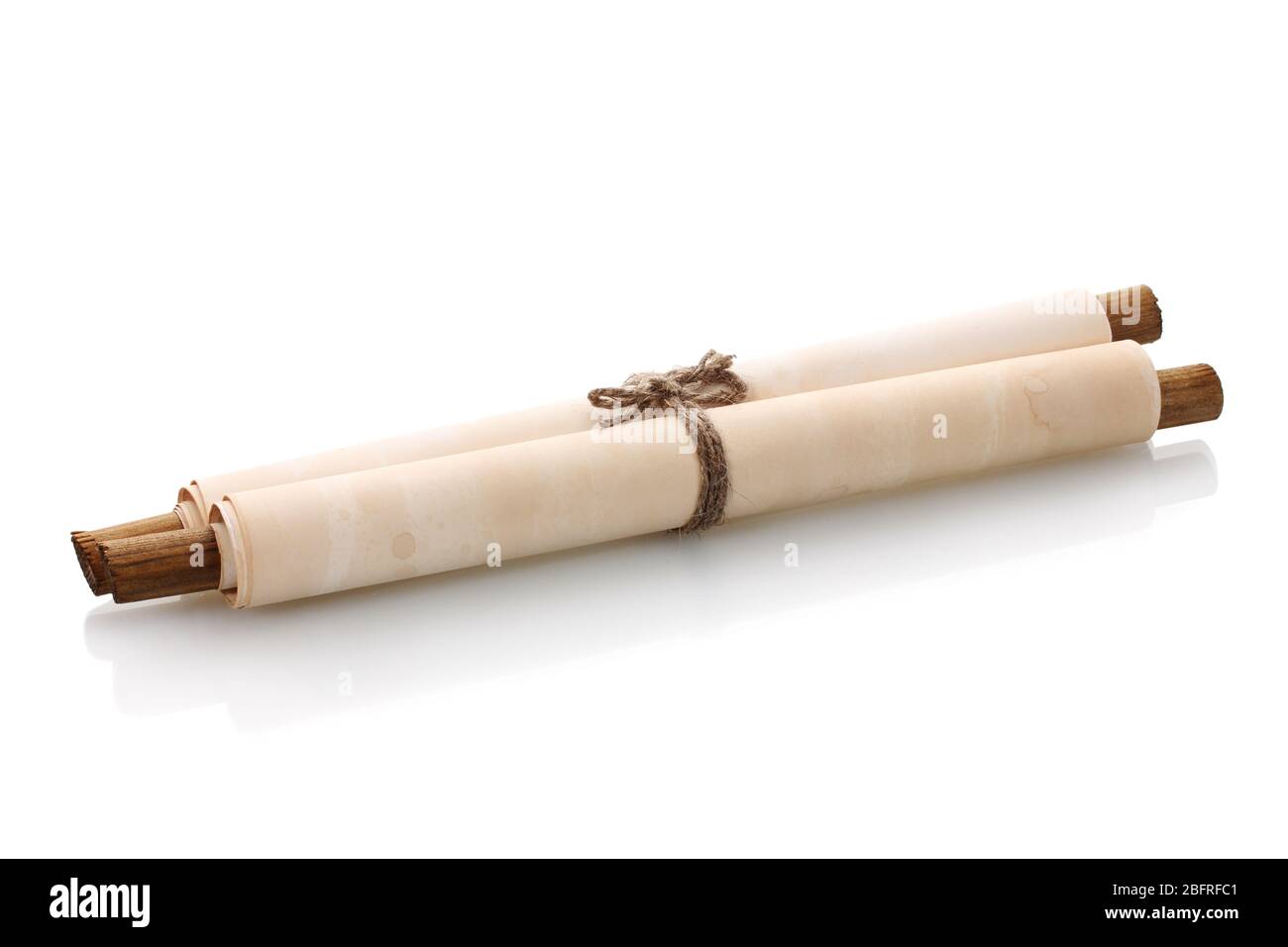 Old scroll isolated on white Stock Photo - Alamy