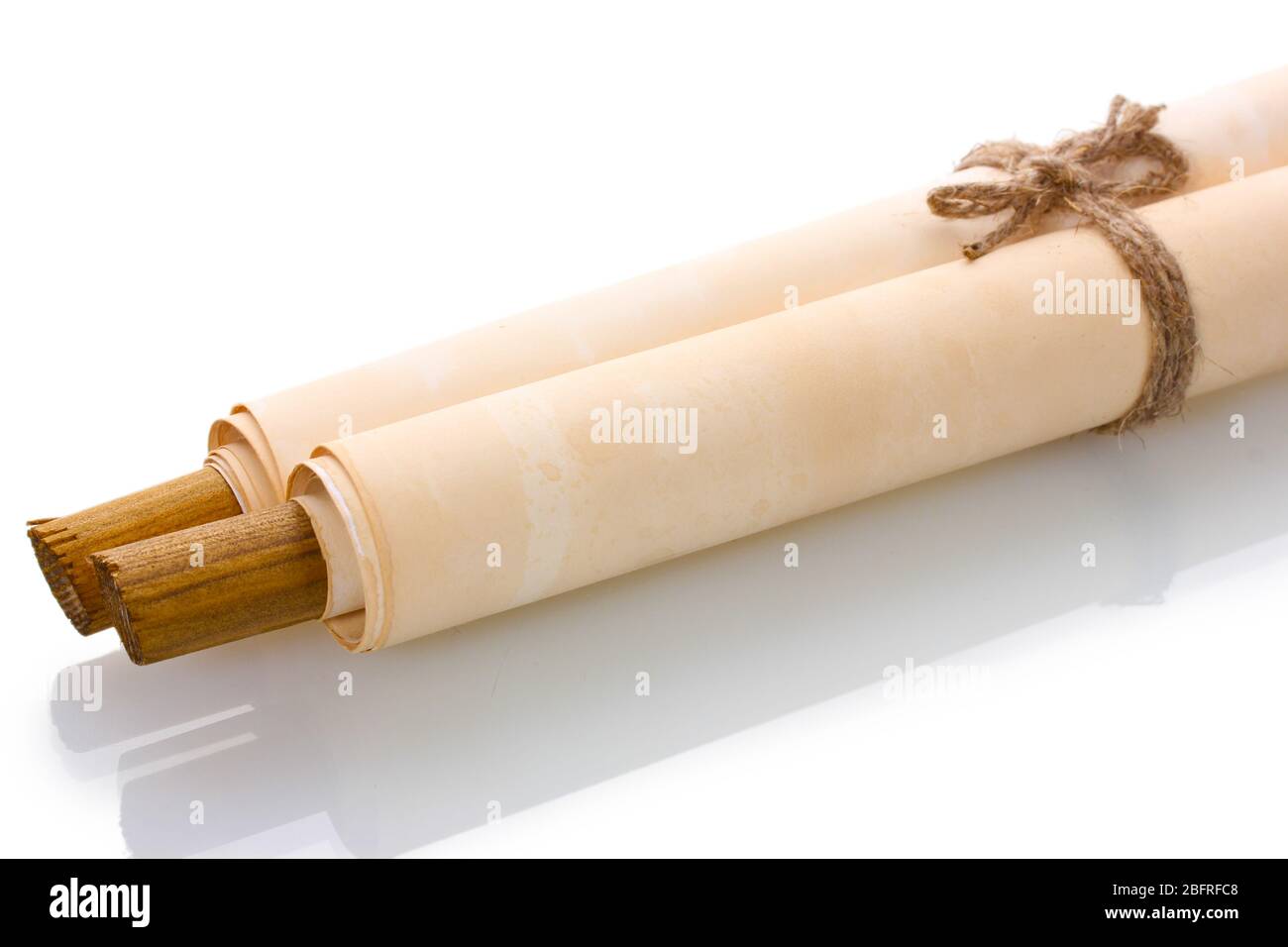 Old scroll isolated on white Stock Photo - Alamy