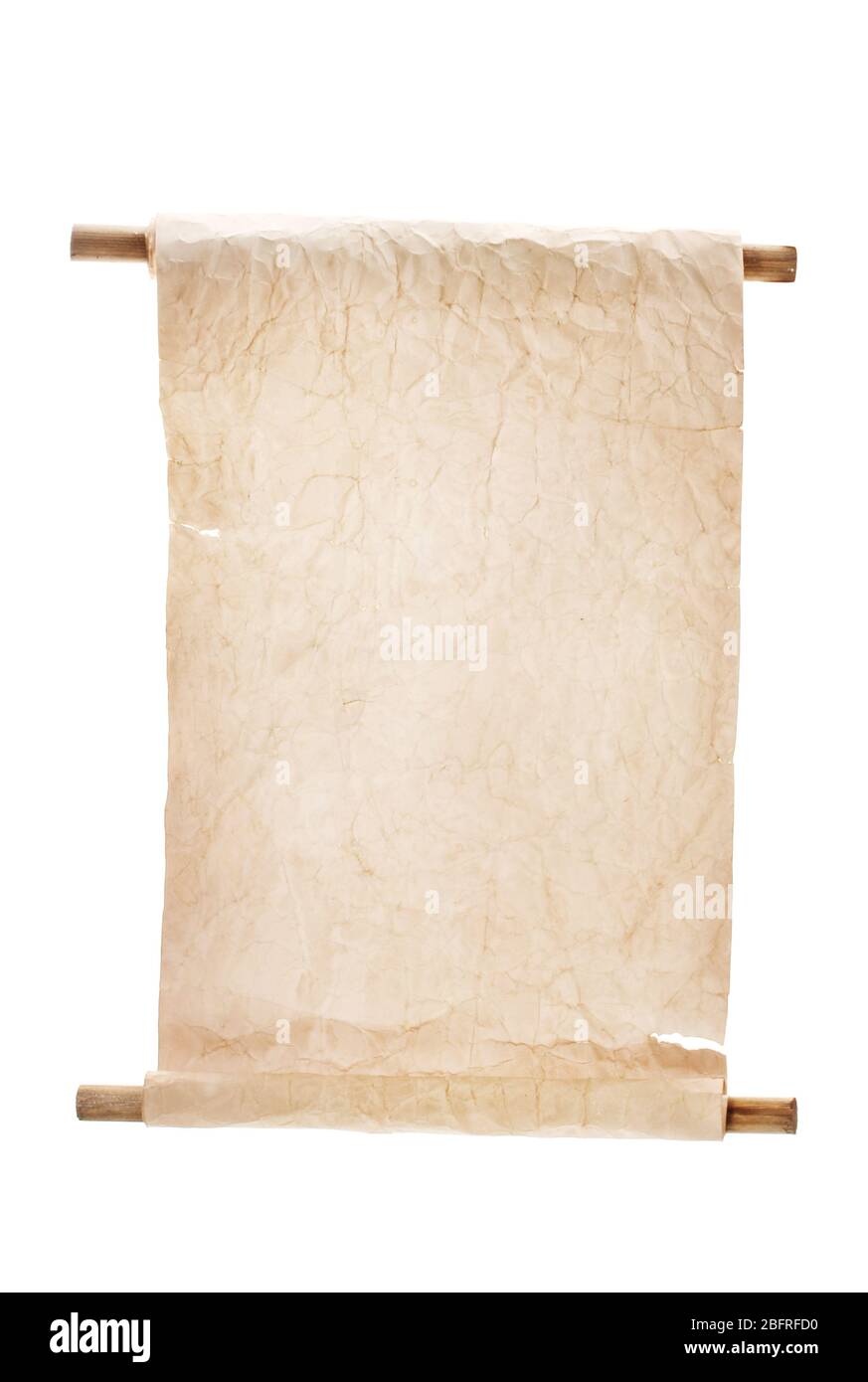 Old scroll isolated on white Stock Photo - Alamy