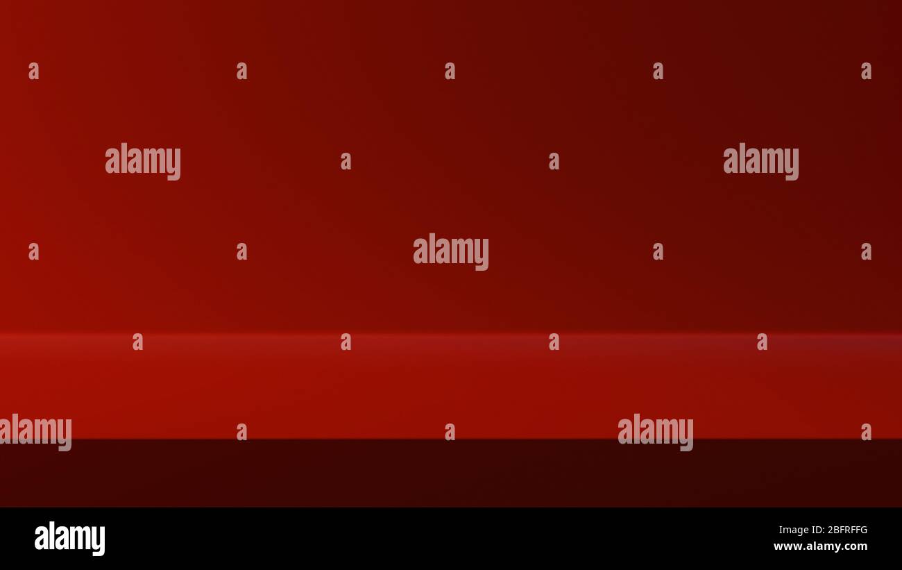Red gradient color studio desk background realistic 3D rendering Stock ...