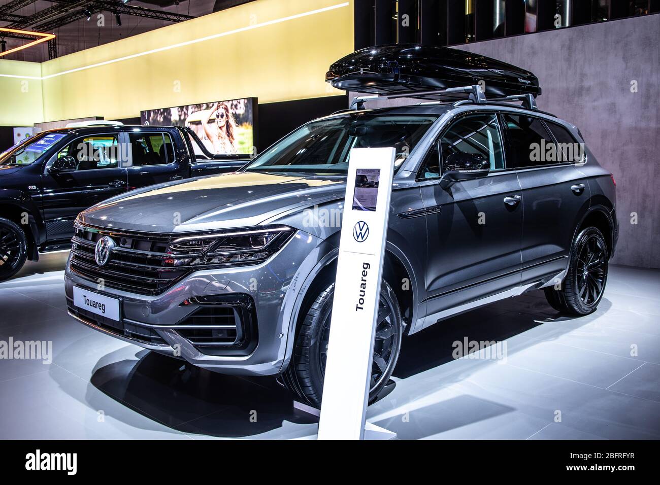 Brussels, Belgium, Jan 2020 Volkswagen VW Touareg at Brussels Motor ...