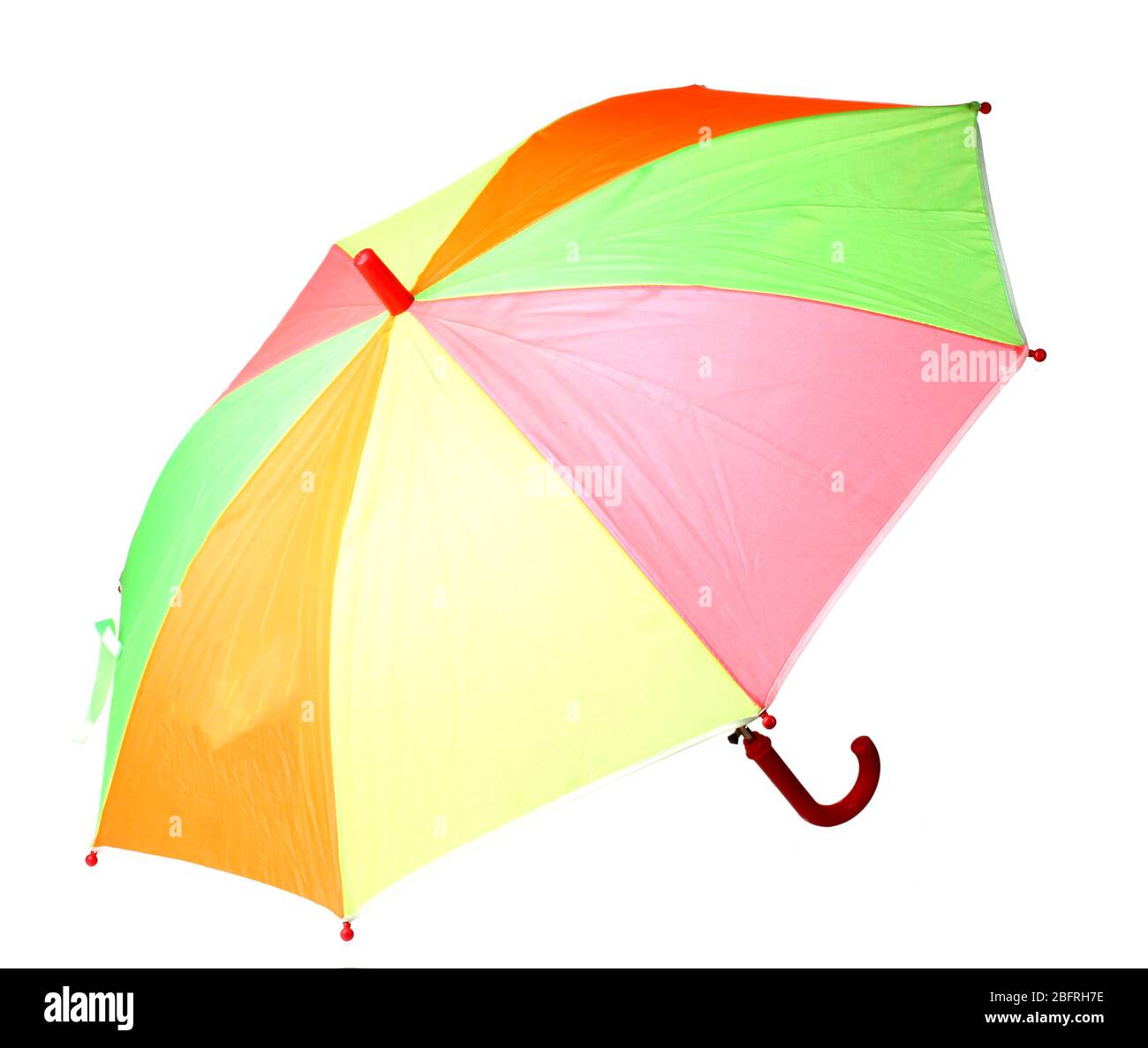 Multi-colored umbrella isolated on white Stock Photo - Alamy