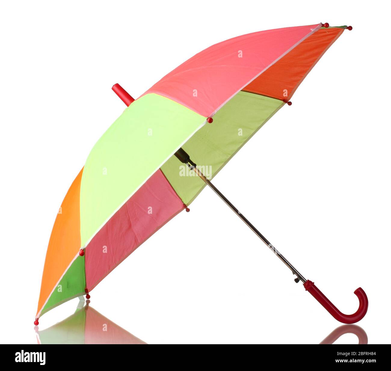 Multi-colored umbrella isolated on white Stock Photo - Alamy