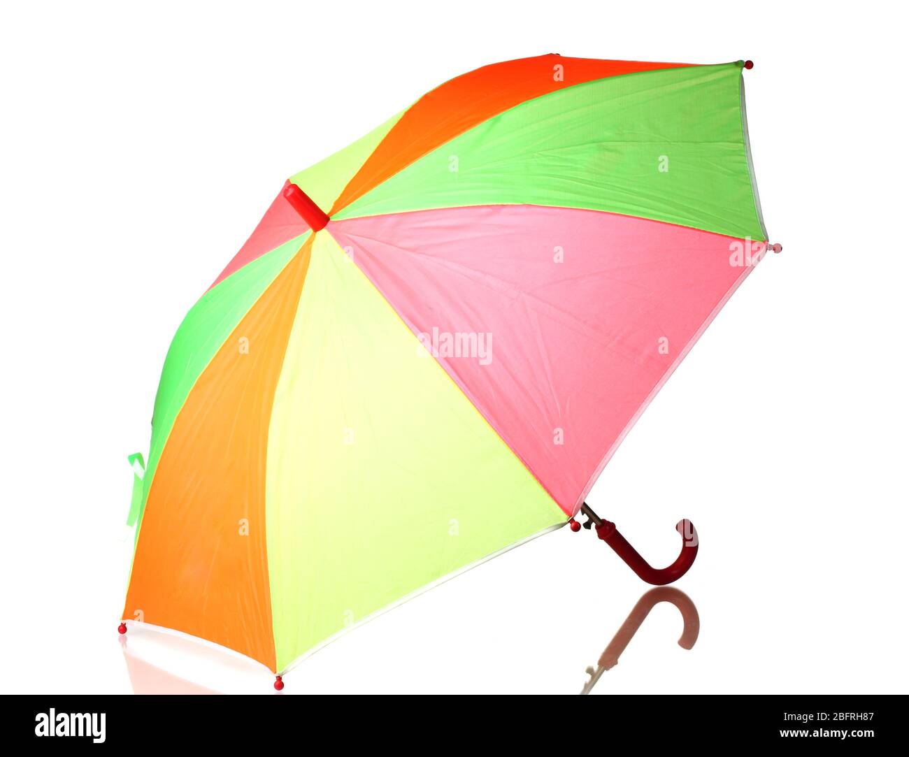 Multi-colored umbrella isolated on white Stock Photo - Alamy