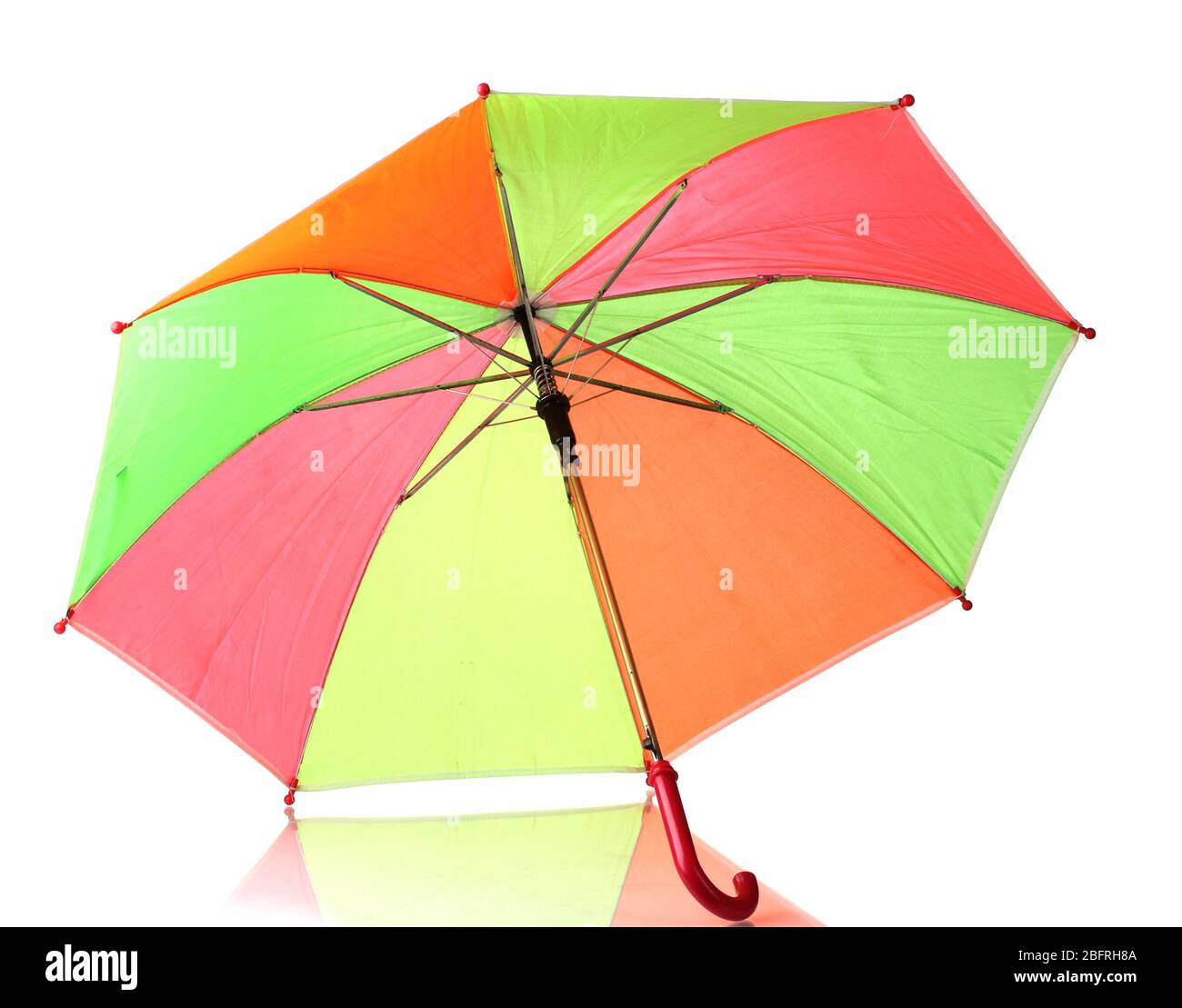 Multi-colored umbrella isolated on white Stock Photo - Alamy