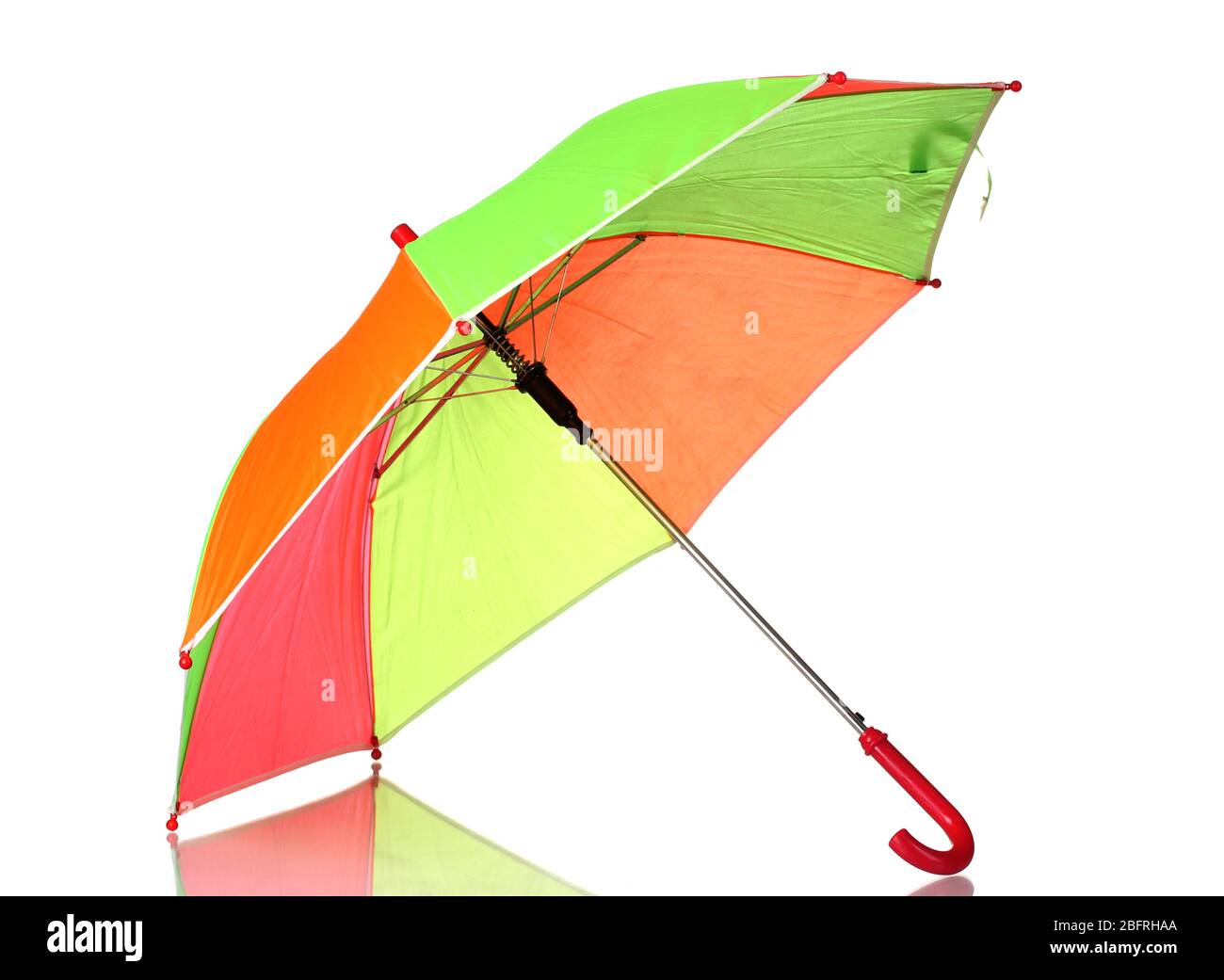 Multi-colored umbrella isolated on white Stock Photo - Alamy