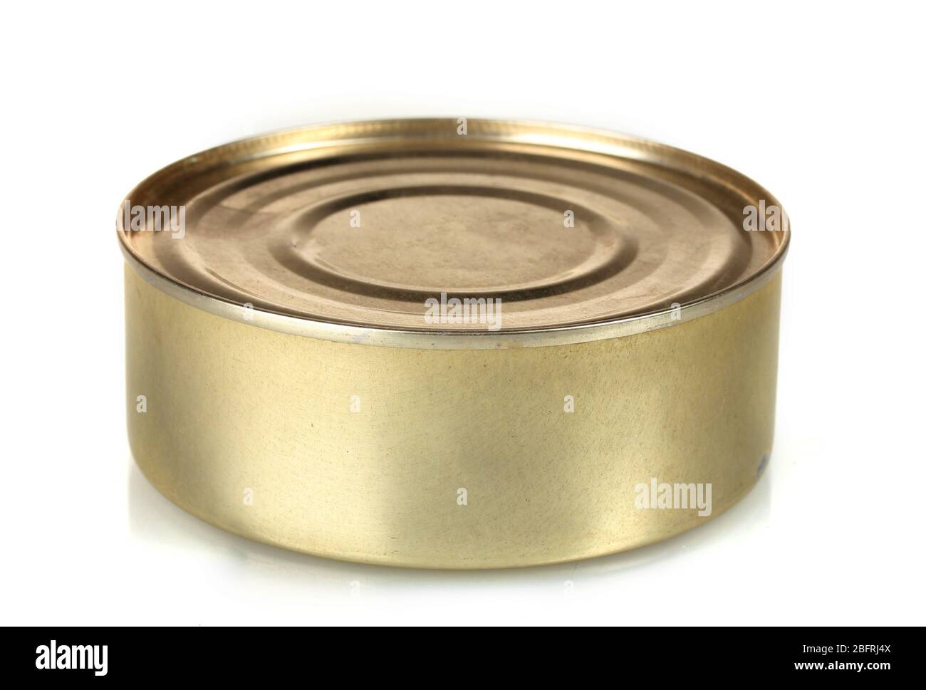 Tin with food isolated on white Stock Photo - Alamy