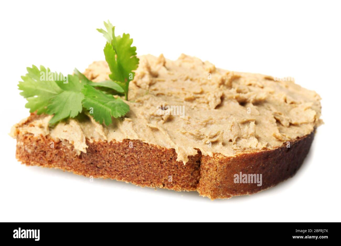 Fresh pate on bread isolated on white Stock Photo - Alamy