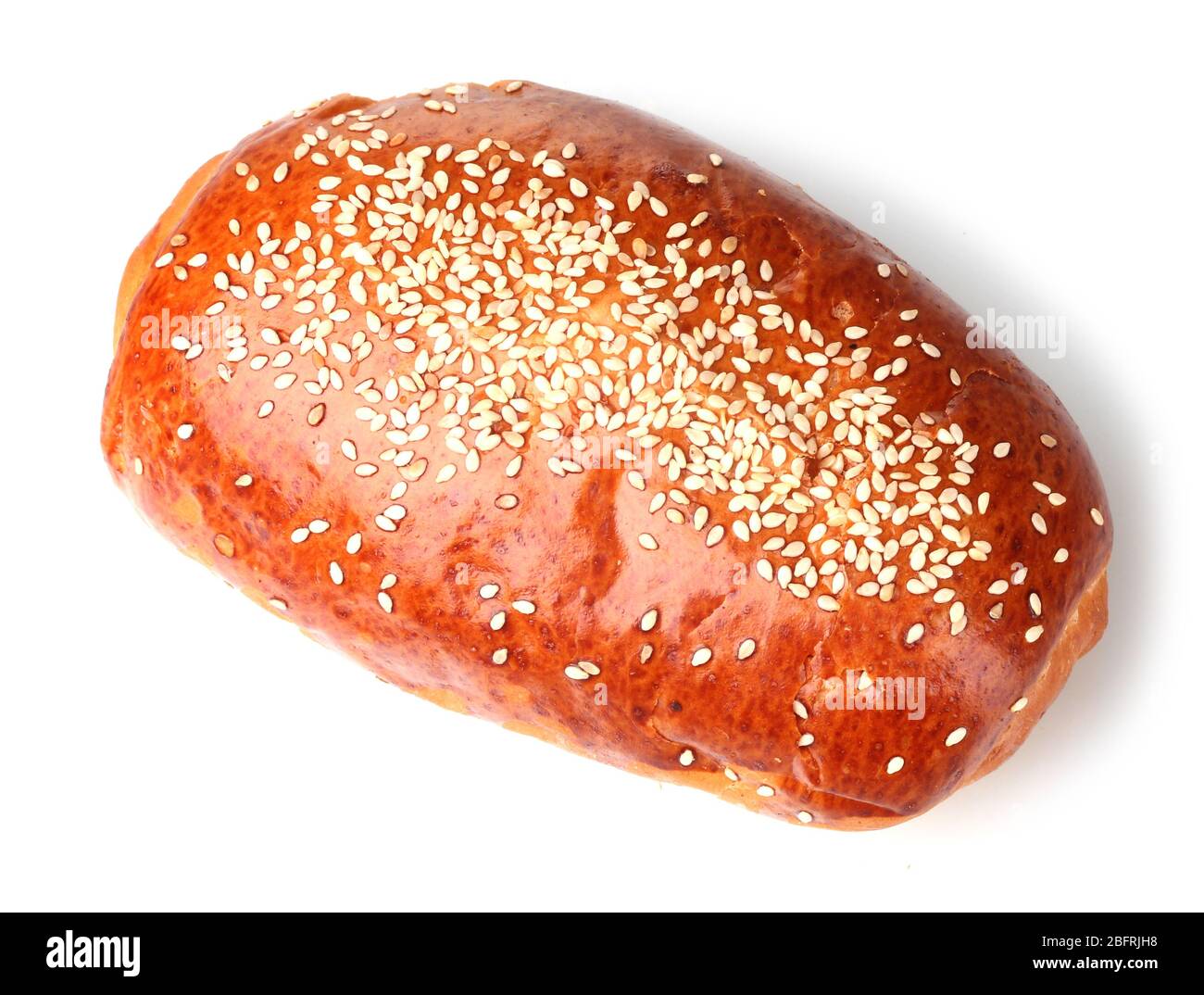 One roll bread isolated on white Stock Photo - Alamy