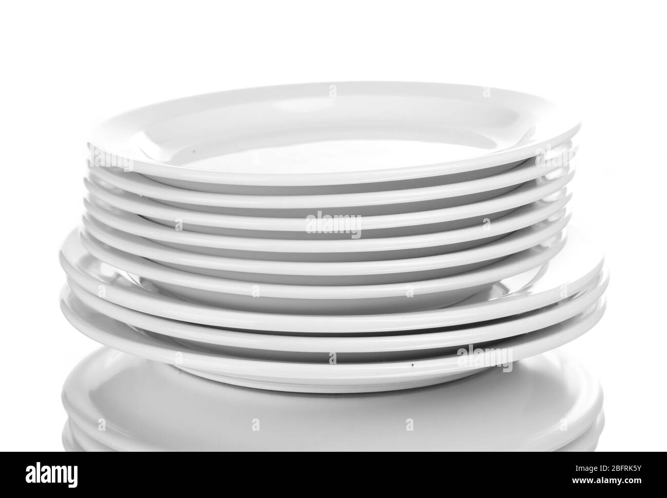 Clean plates isolated on white Stock Photo - Alamy