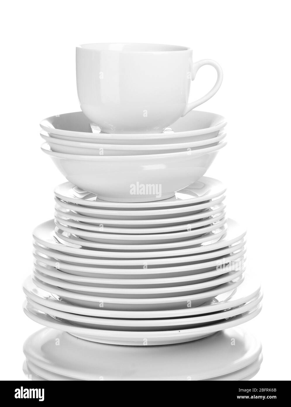 Set cups on table Black and White Stock Photos & Images - Alamy