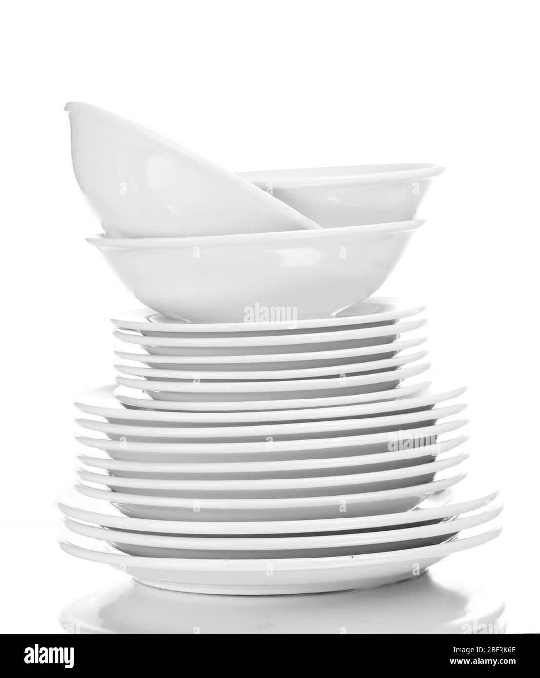 Clean plates isolated on white Stock Photo - Alamy