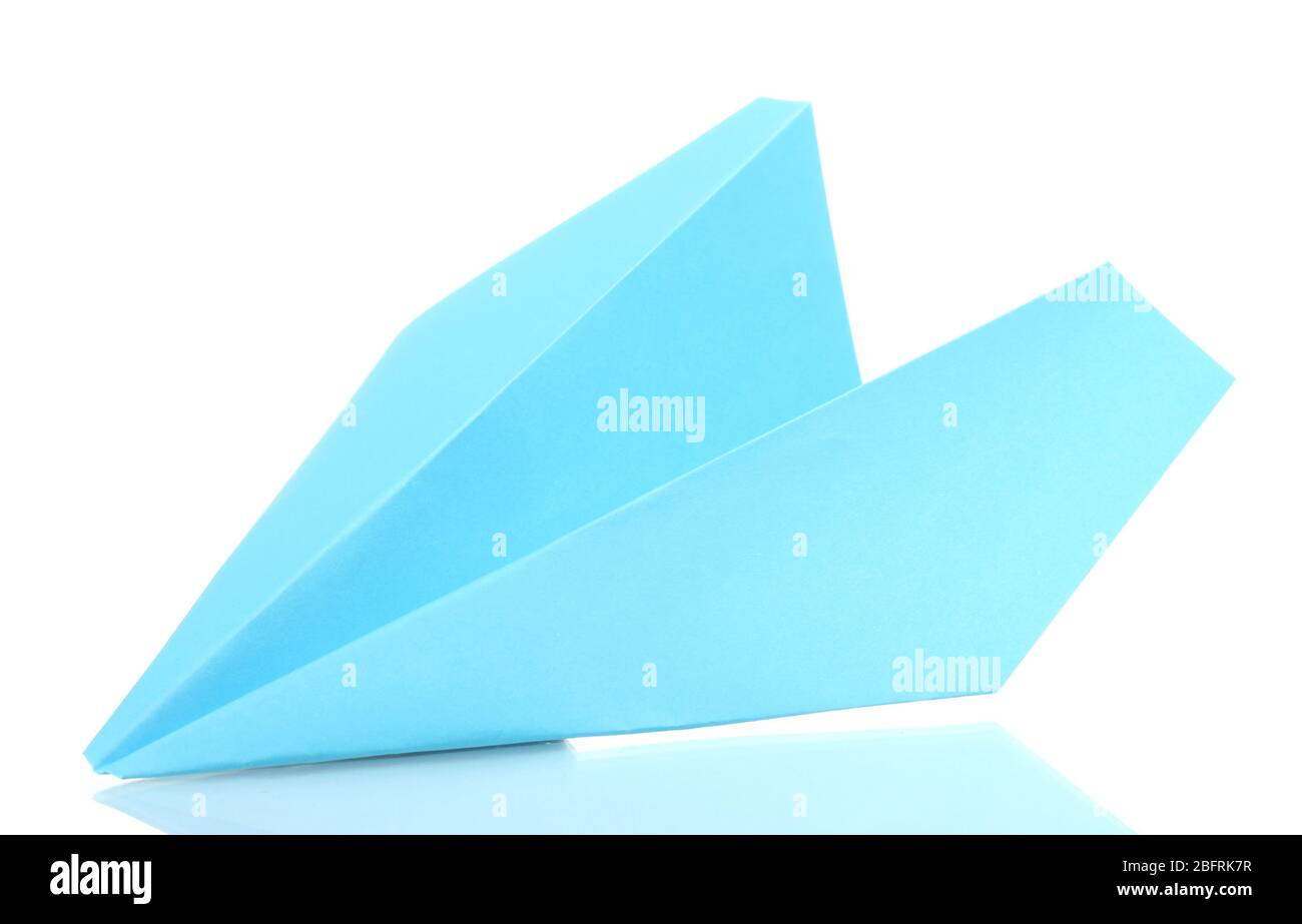 Origami paper airplane isolated on white Stock Photo - Alamy