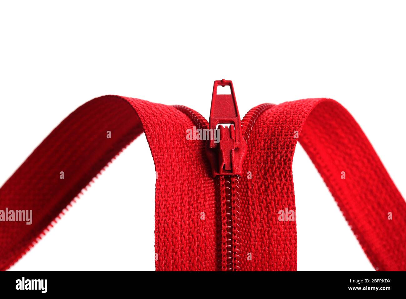 Red zipper isolated on white Stock Photo - Alamy