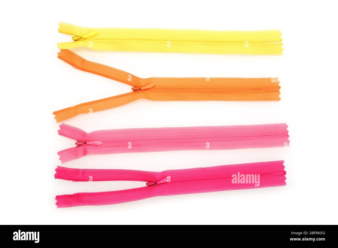 Multicolored zipper isolated on white Stock Photo - Alamy