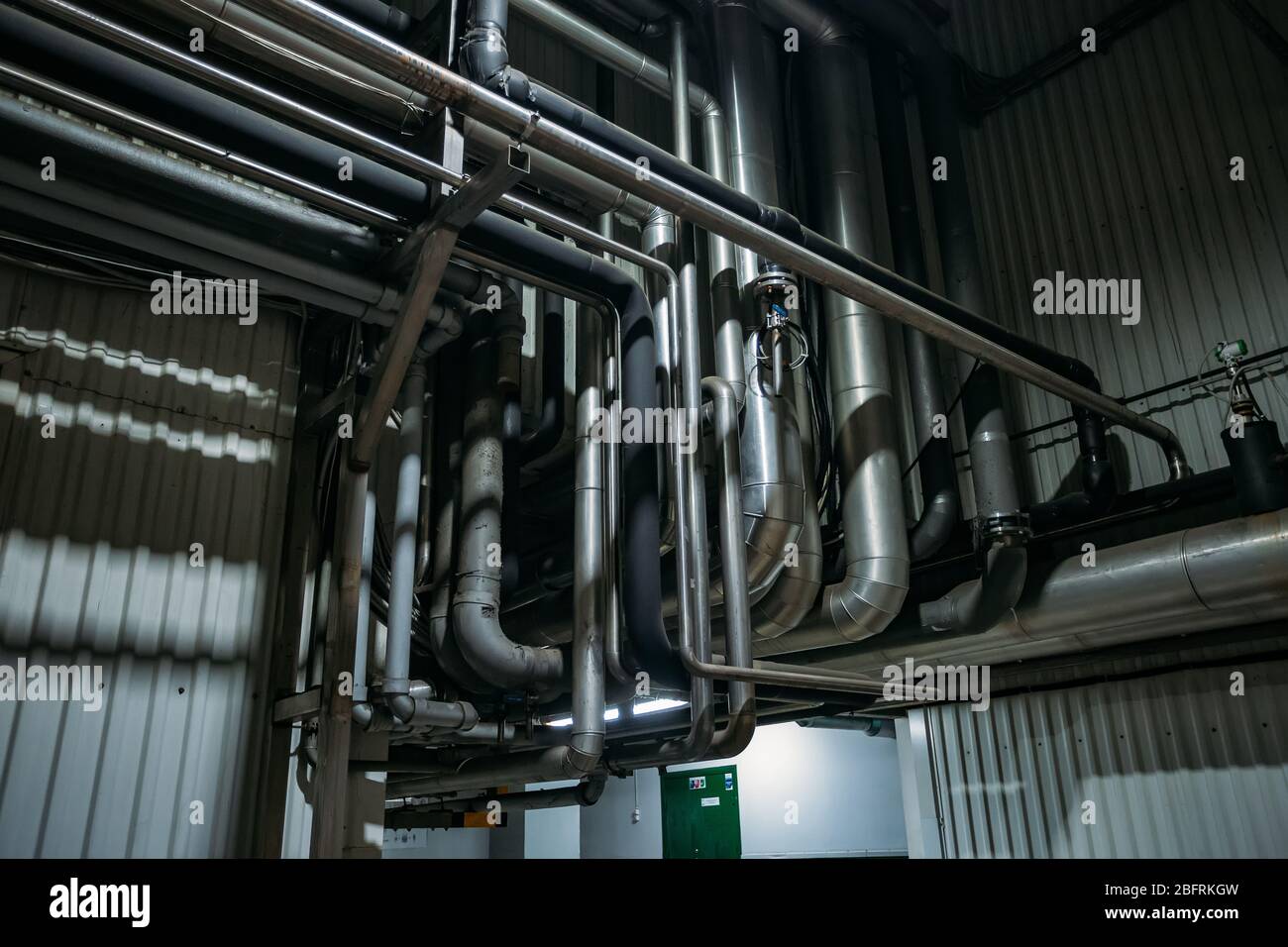 Industrial steel pipes. Pipeline system for delivering components or ...