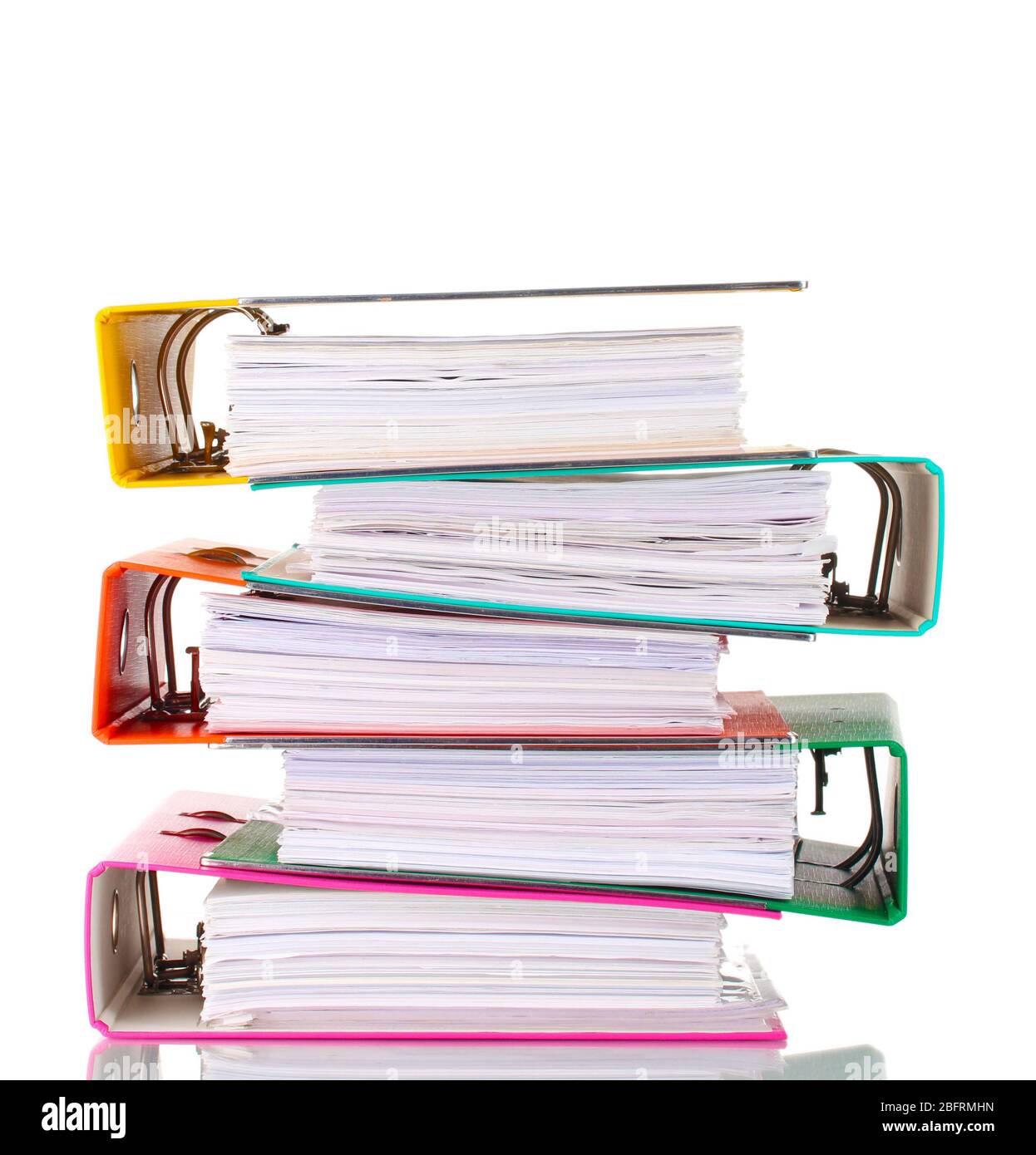 Office folders isolated on white Stock Photo - Alamy
