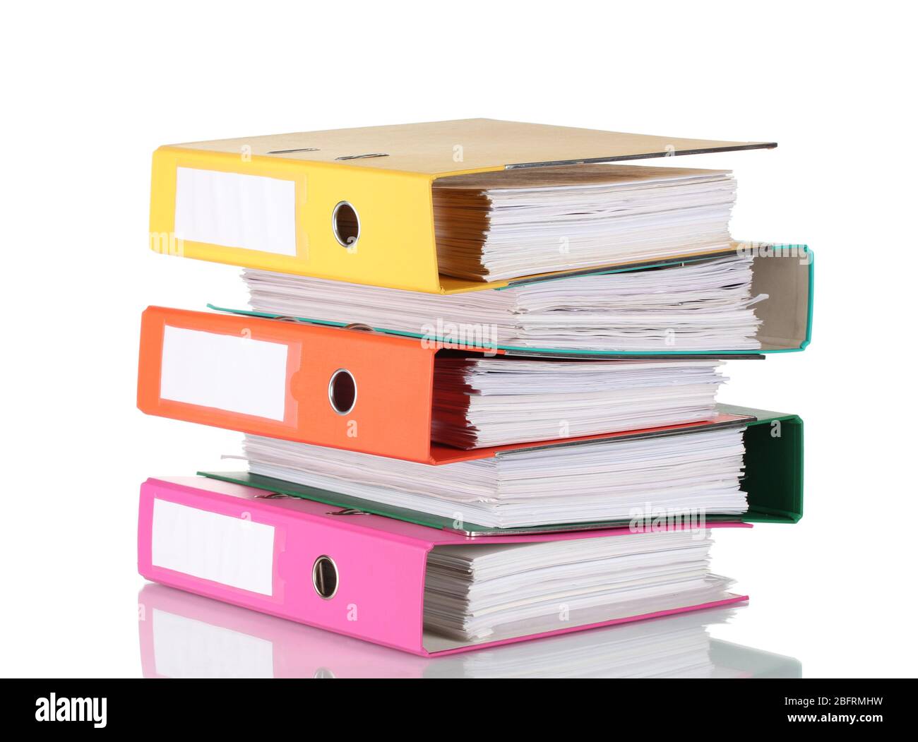 Office folders isolated on white Stock Photo - Alamy