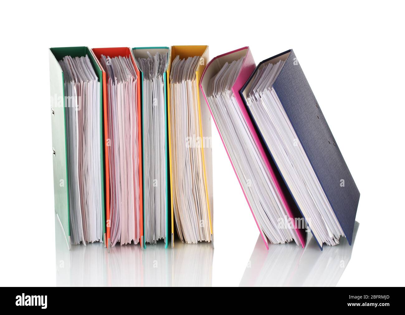 Office folders isolated on white Stock Photo - Alamy