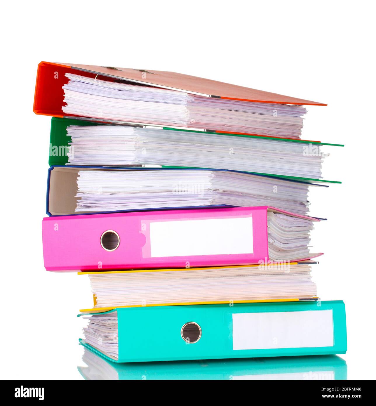 Office folders isolated on white Stock Photo - Alamy