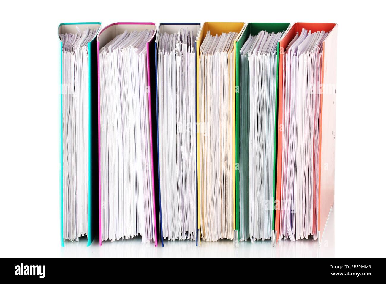 Office folders isolated on white Stock Photo - Alamy