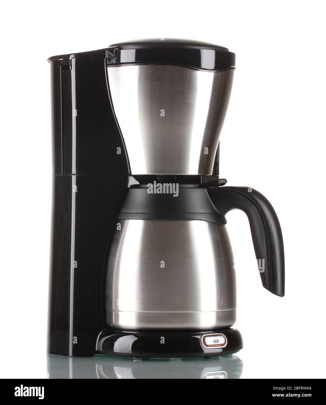 Coffee maker isolated on white Stock Photo - Alamy