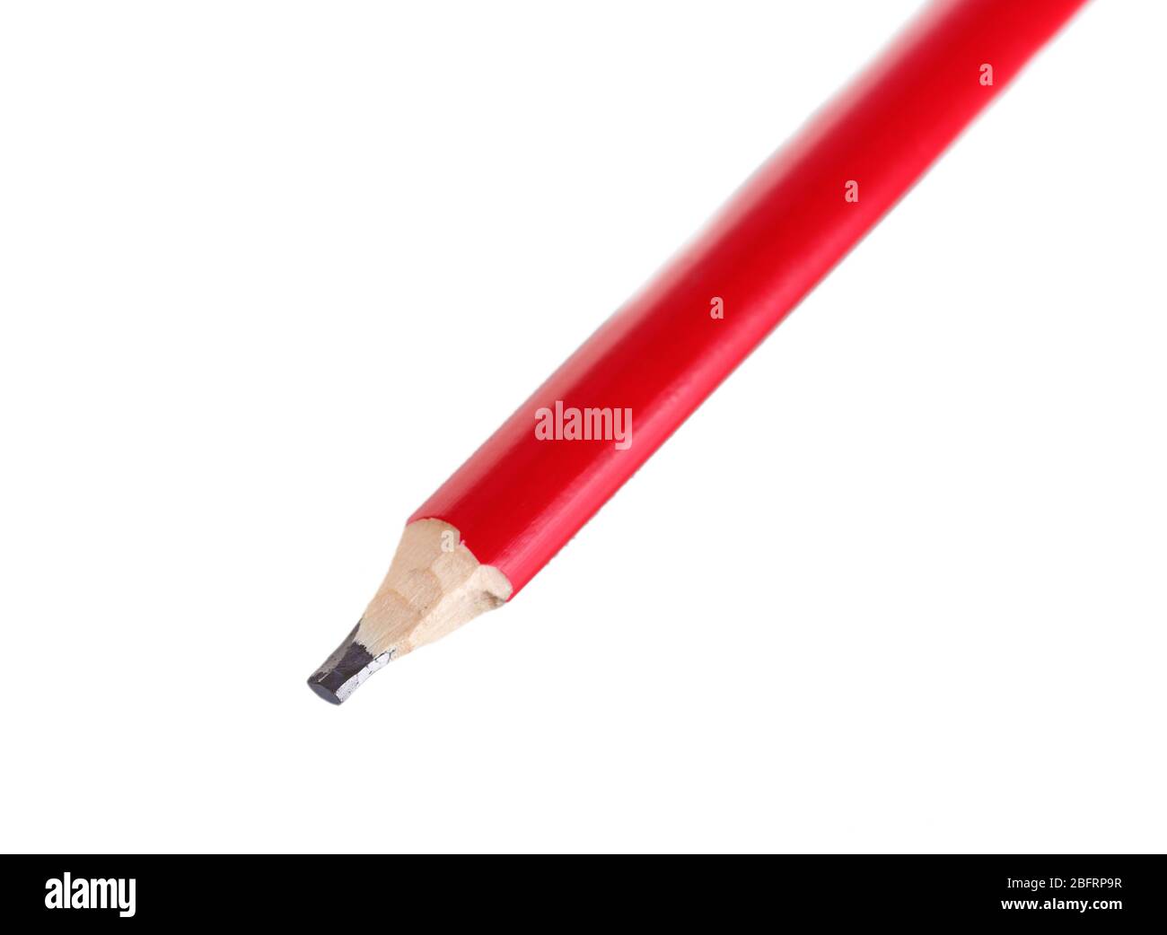 red construction pencil isolated on white Stock Photo - Alamy