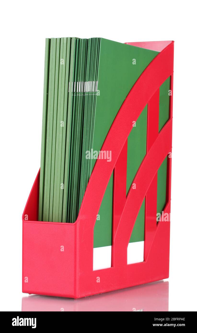 red tray for papers isolated on white Stock Photo - Alamy