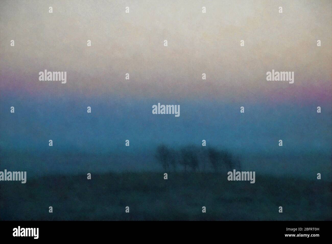 colorful watercolor illustration of spring landscape in the early ...