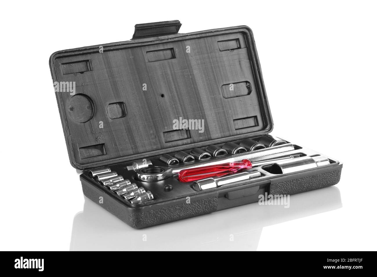 Tool kit isolated on white Stock Photo - Alamy