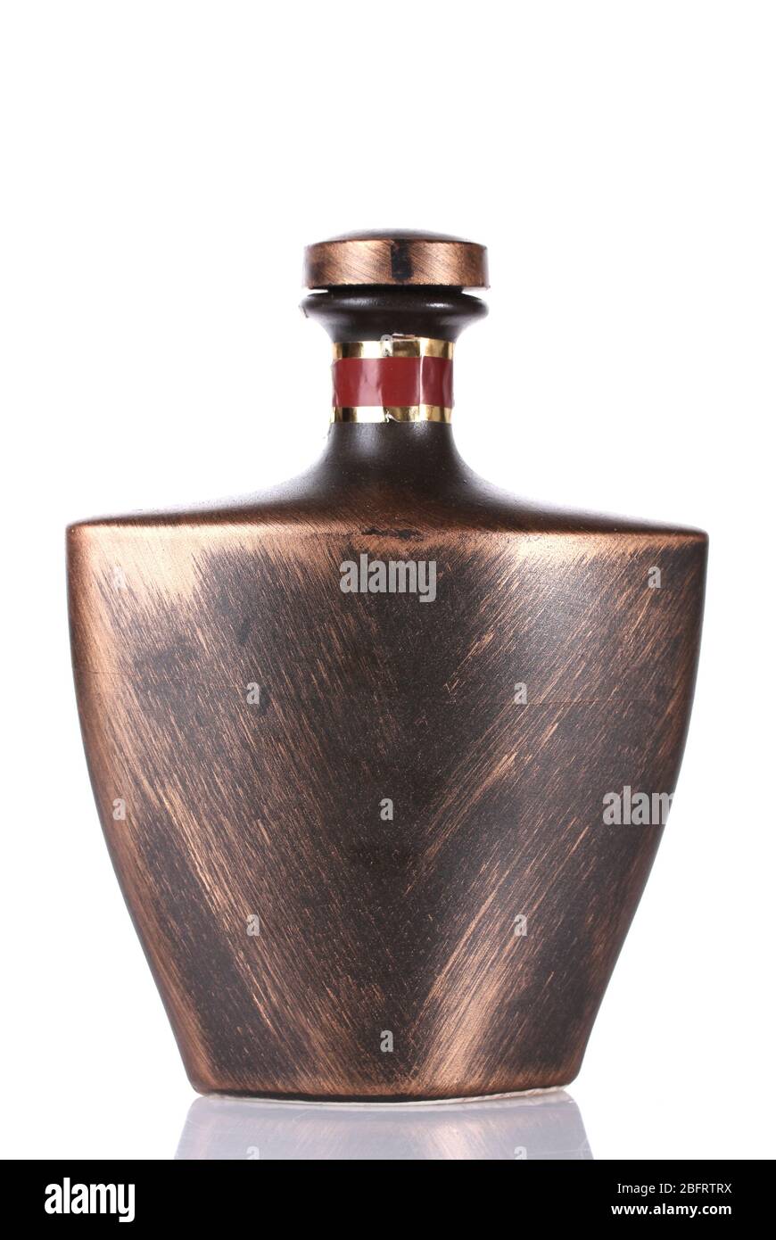 Beautiful antique brass bottle isolated on white Stock Photo - Alamy