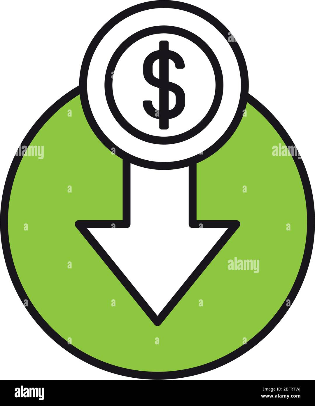 oil drop with money coin and arrow down icon over white background ...