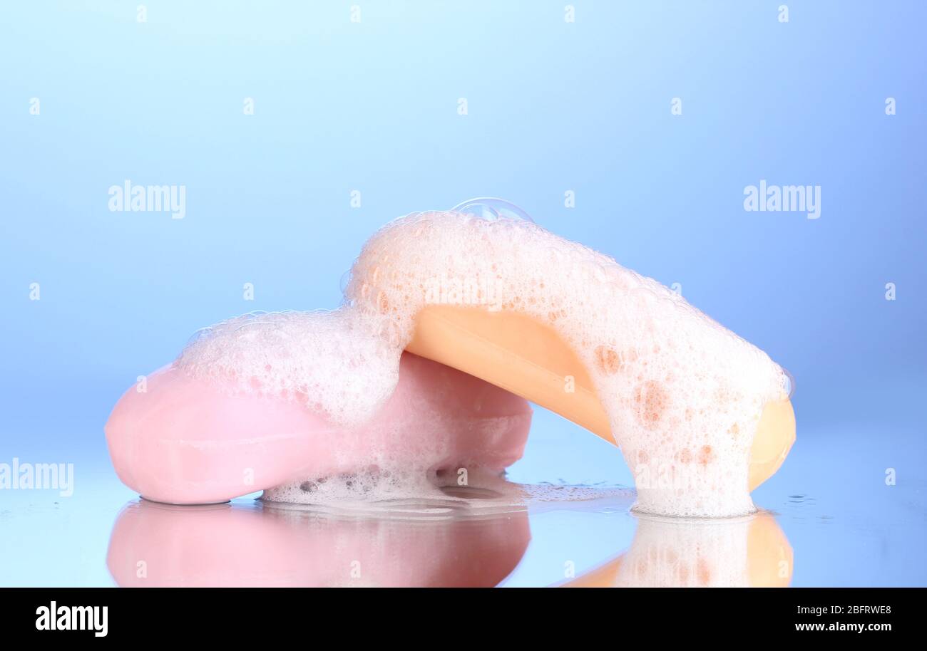 Closeup two blue foam hi-res stock photography and images - Alamy