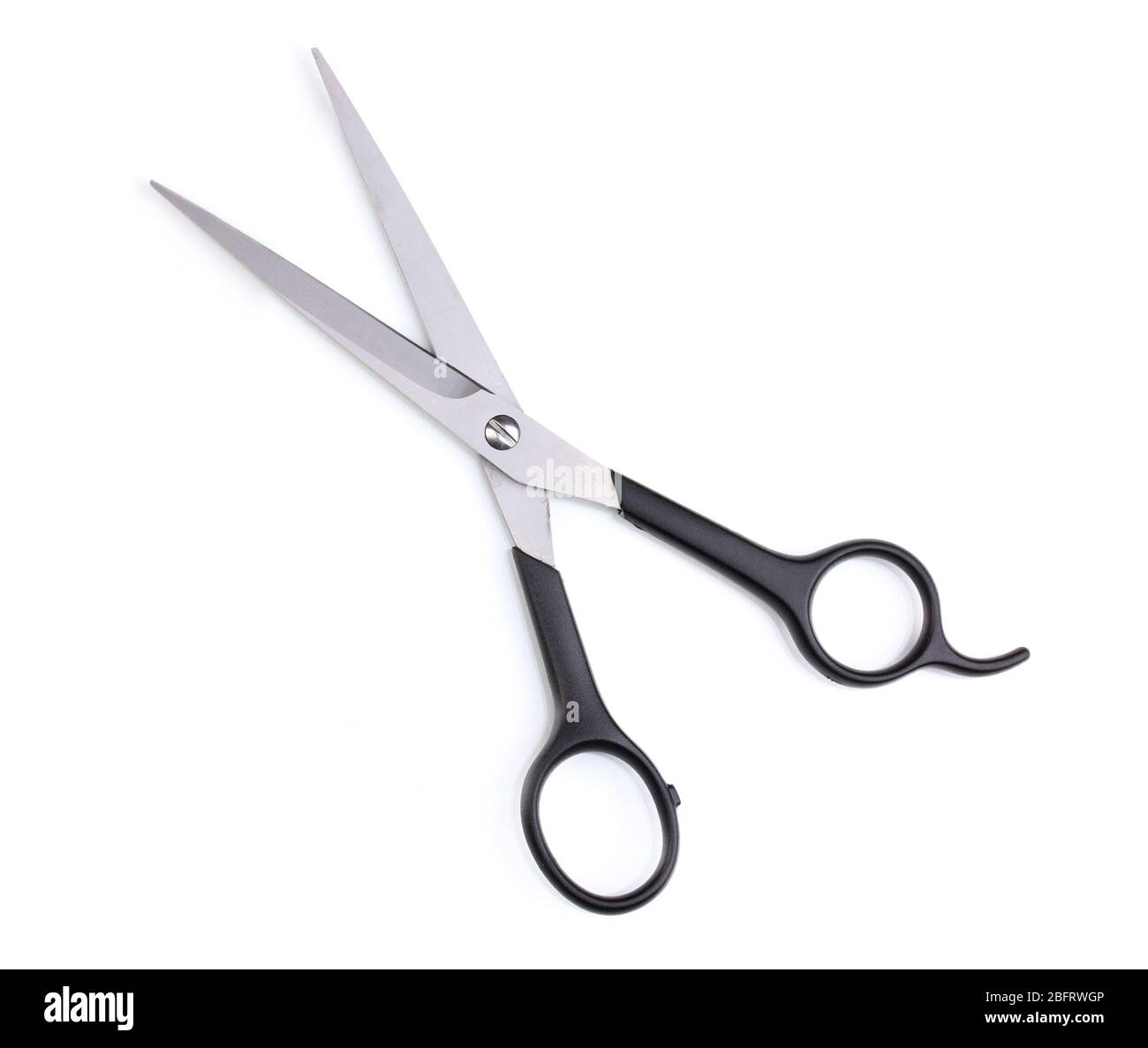 Shiny blond hair and hair cutting shears isolated on white Stock Photo ...