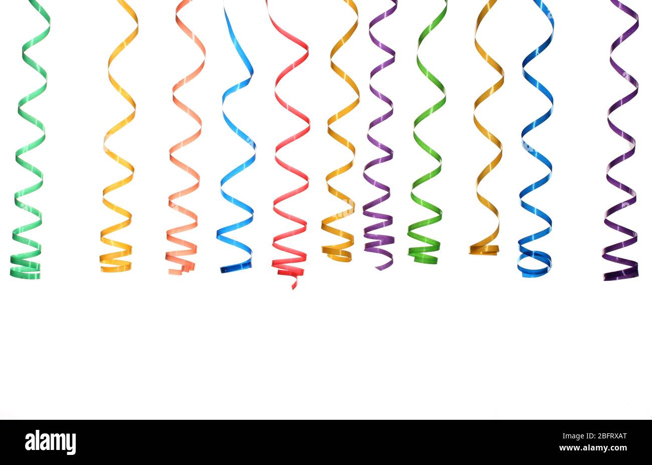 beautiful colorful streamers isolated on white Stock Photo - Alamy
