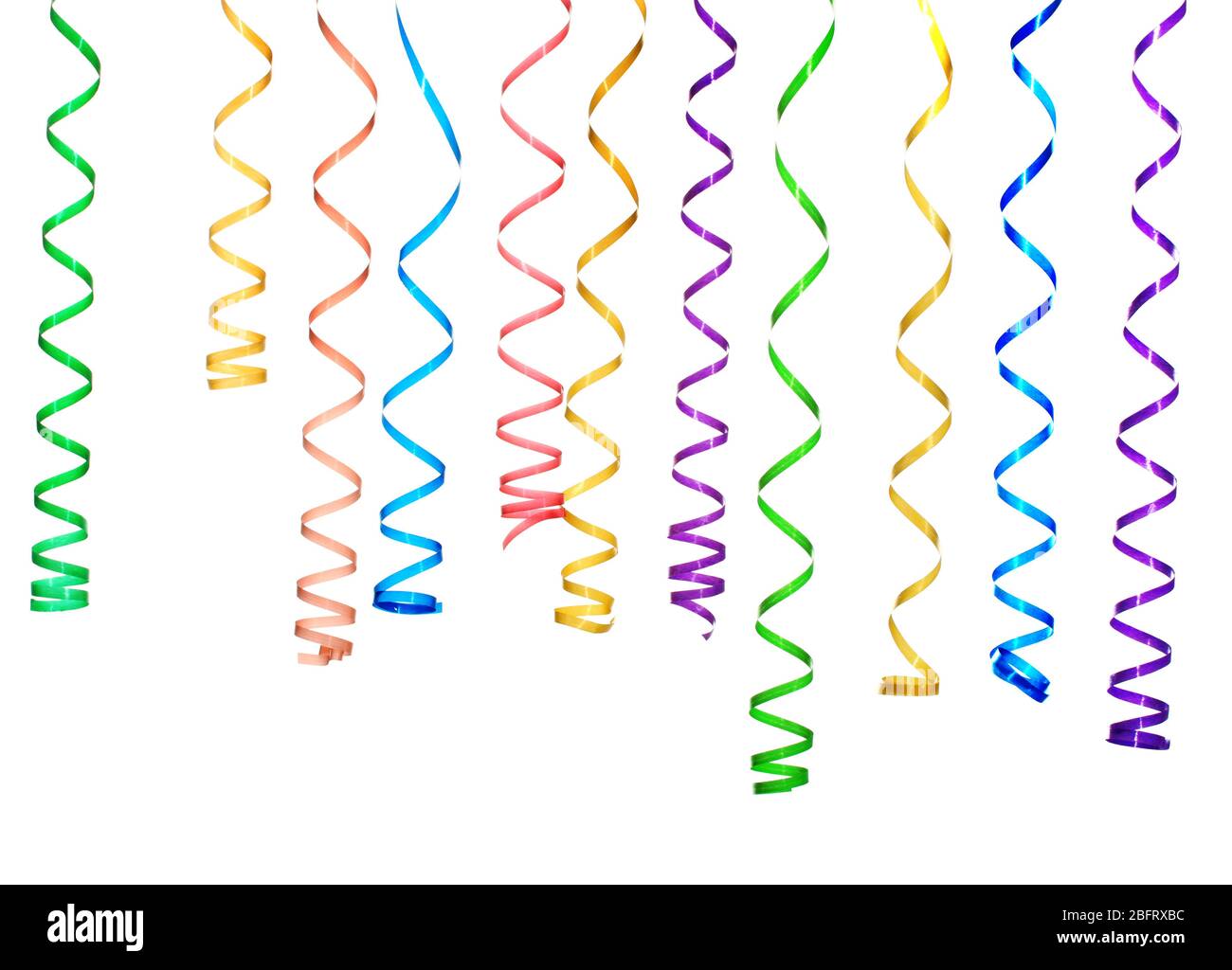 beautiful colorful streamers isolated on white Stock Photo - Alamy
