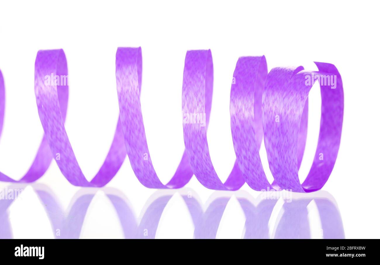 bright purple streamer isolated on white Stock Photo - Alamy