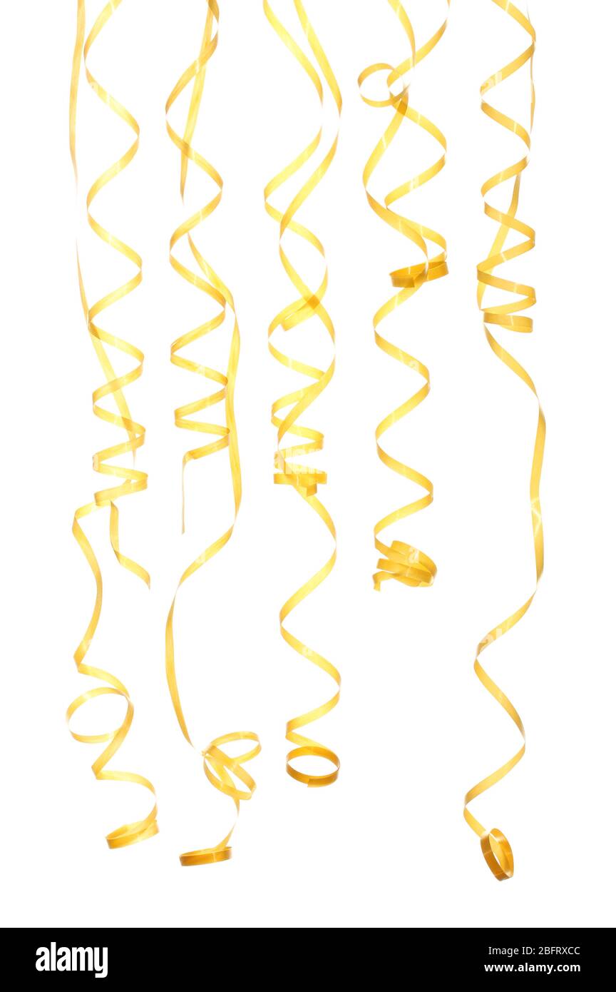 Yellow streamers Cut Out Stock Images & Pictures - Alamy