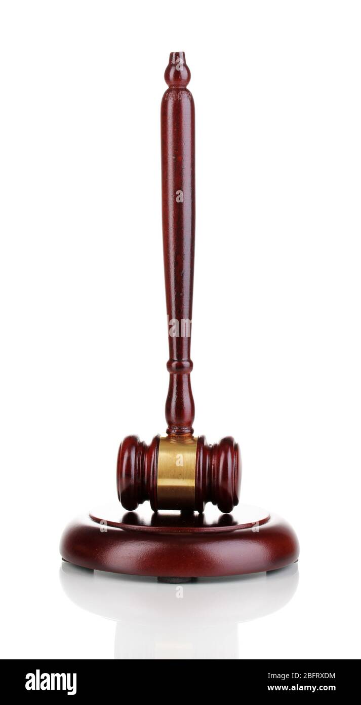 Judge's gavel isolated on white Stock Photo - Alamy