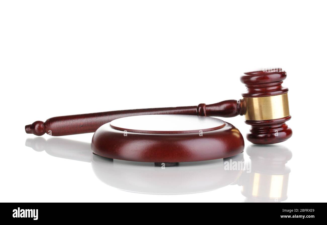 Judges wooden hammer on Cut Out Stock Images & Pictures - Alamy
