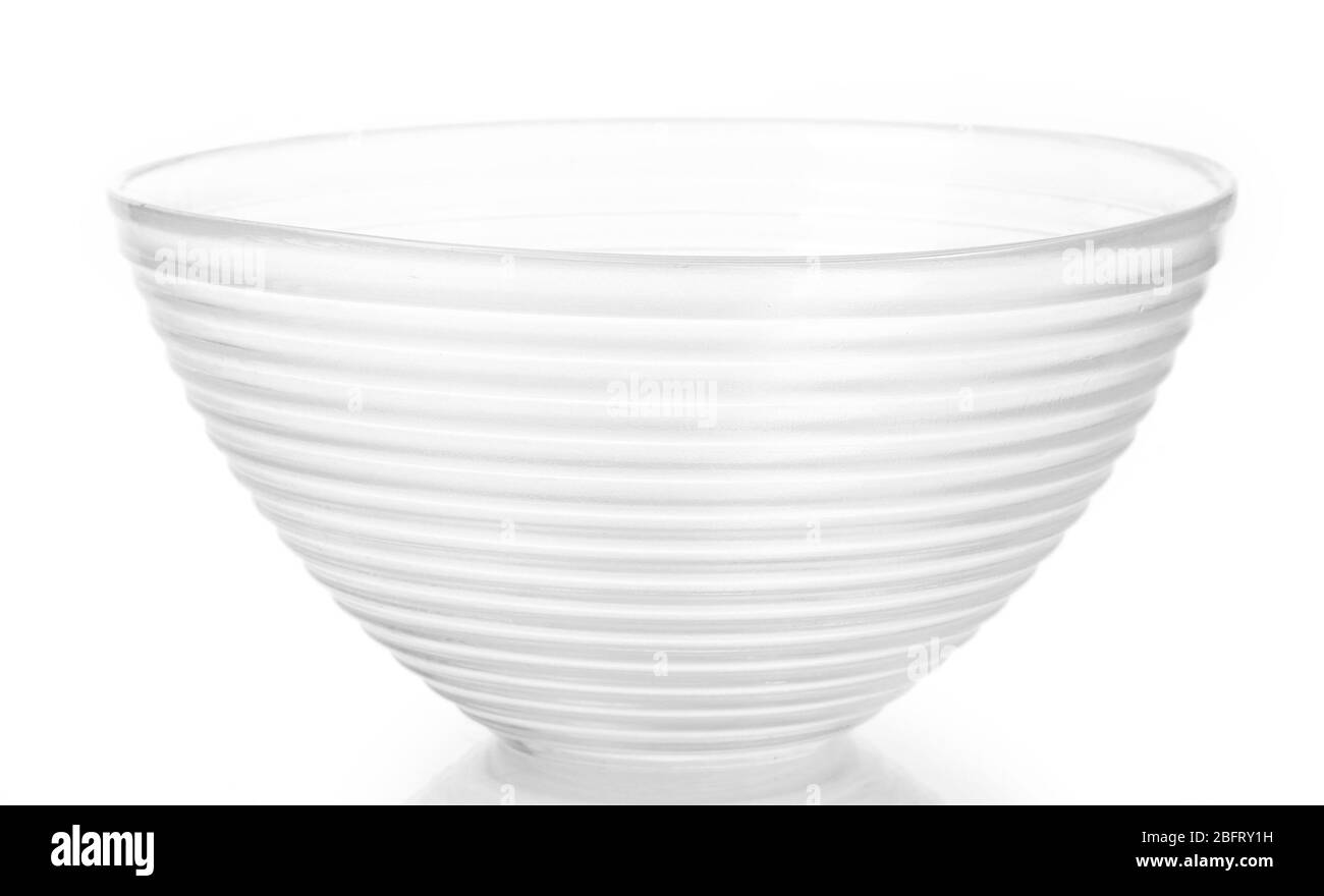 empty transparent bowl isolated on white Stock Photo - Alamy