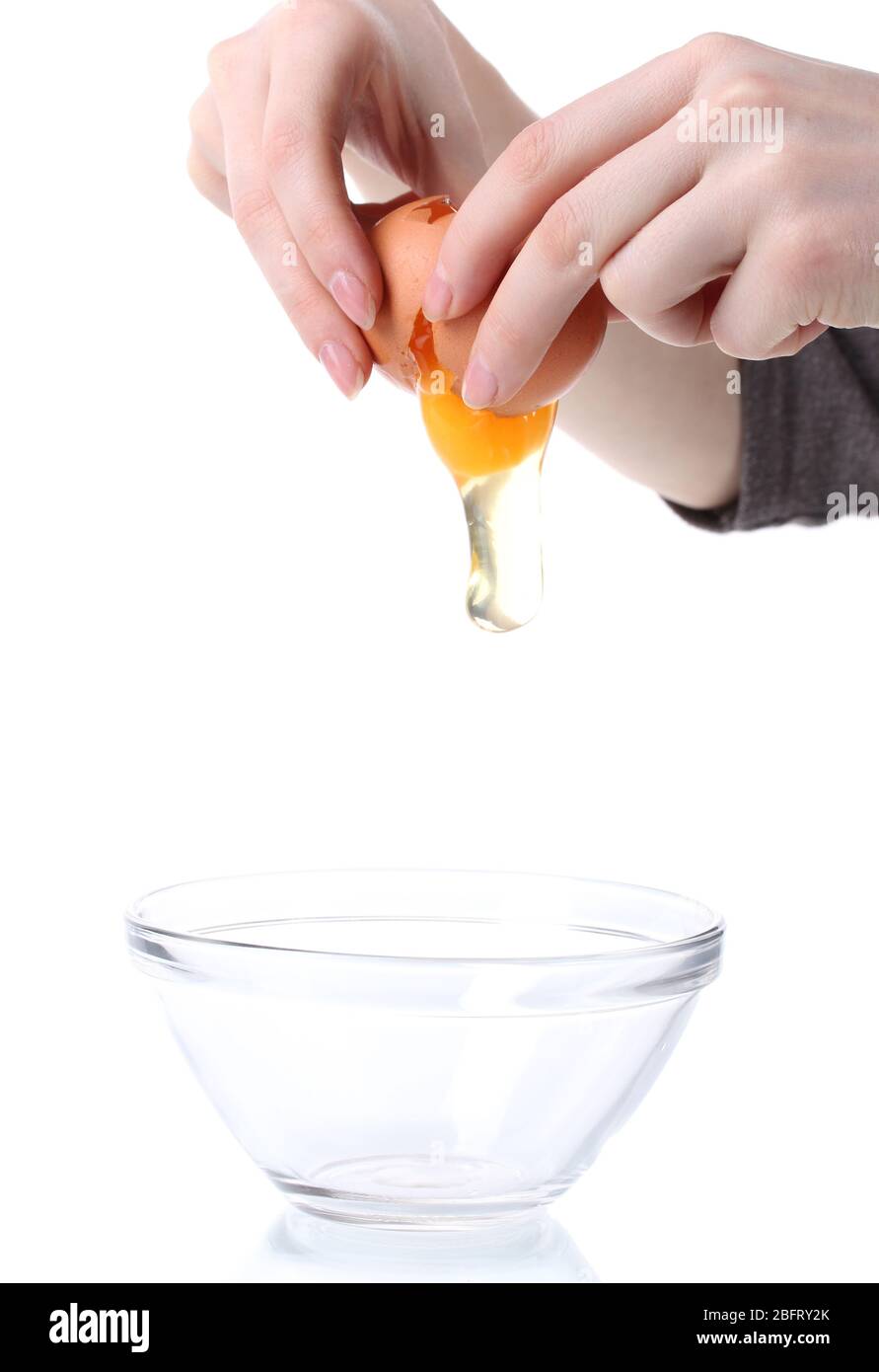 Breaking chicken white egg hi-res stock photography and images - Alamy