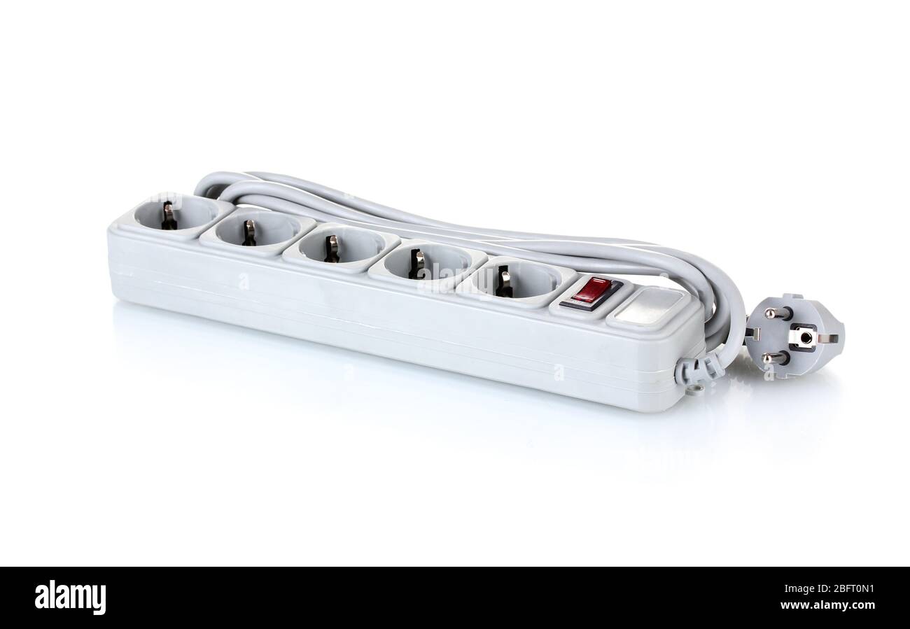 Surge protector isolated on white Stock Photo - Alamy