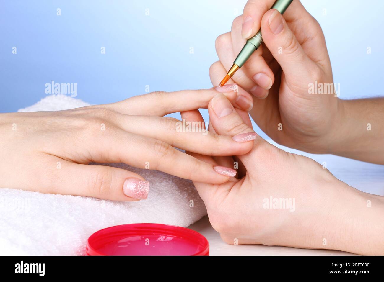 Manicure process in salon Stock Photo - Alamy