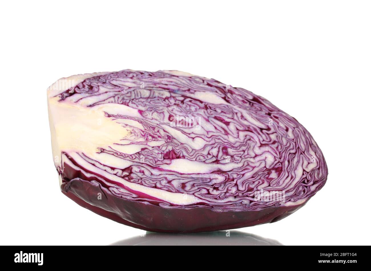 Fresh red cabbage cross section isolated on white Stock Photo - Alamy