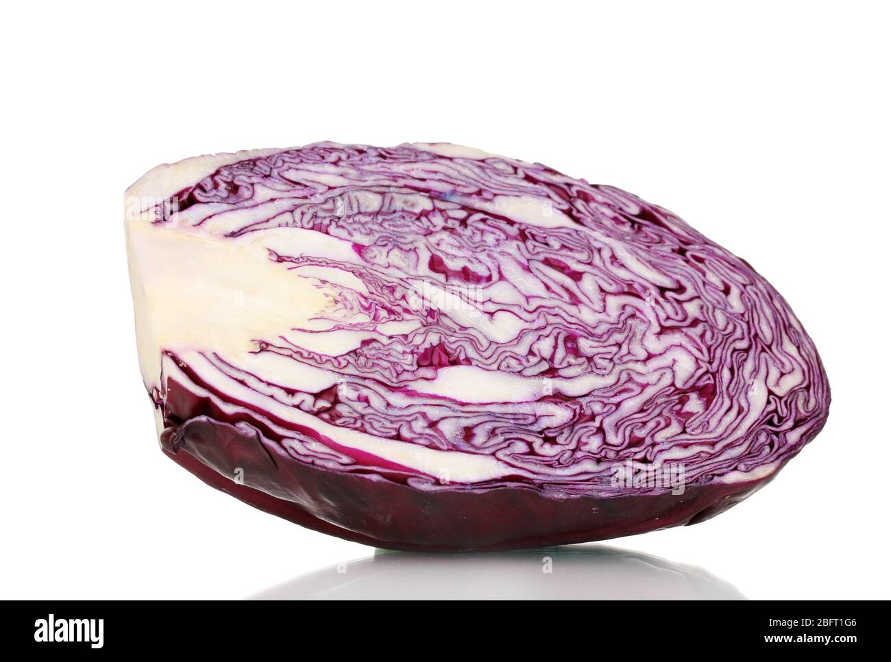 Fresh red cabbage cross section isolated on white Stock Photo - Alamy