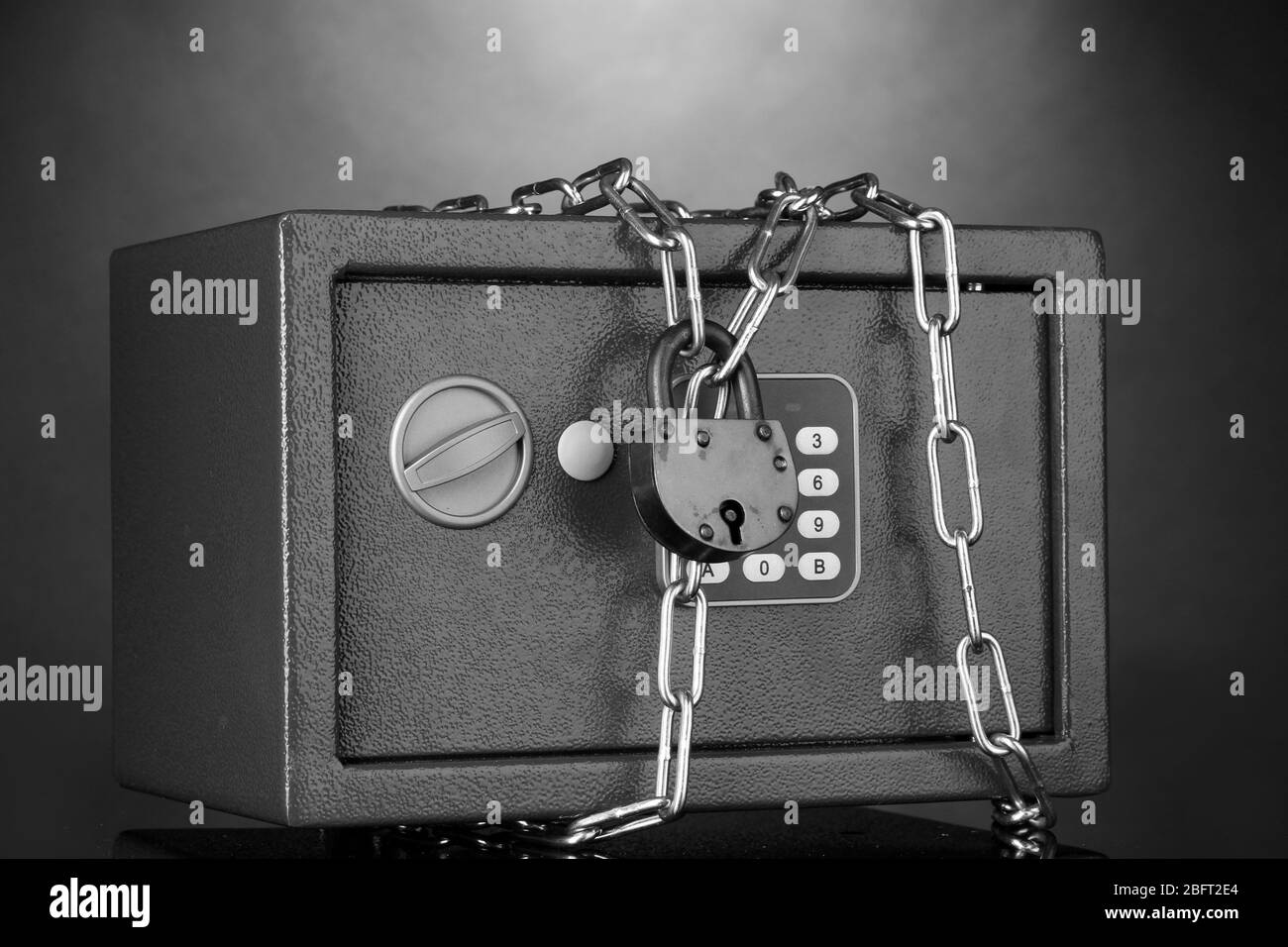 Combination lock on black Black and White Stock Photos & Images - Alamy