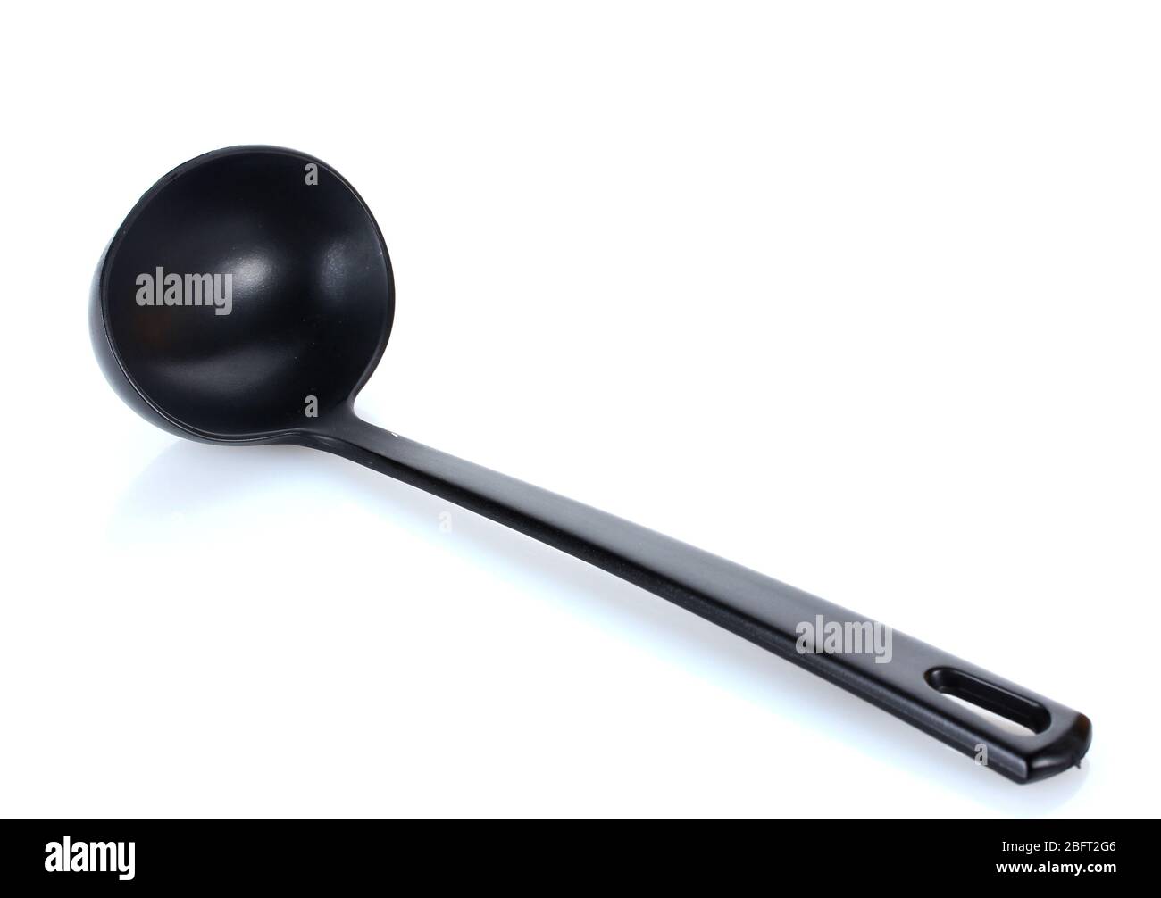 black kitchen ladle isolated on white Stock Photo - Alamy