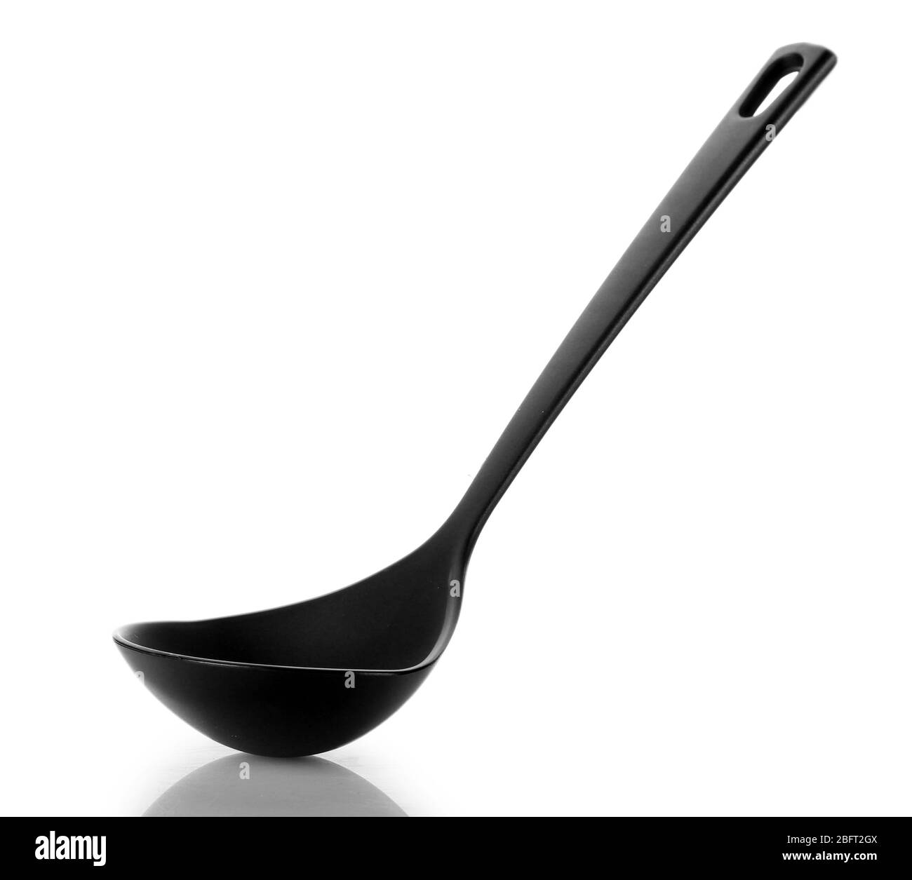 black kitchen ladle isolated on white Stock Photo - Alamy