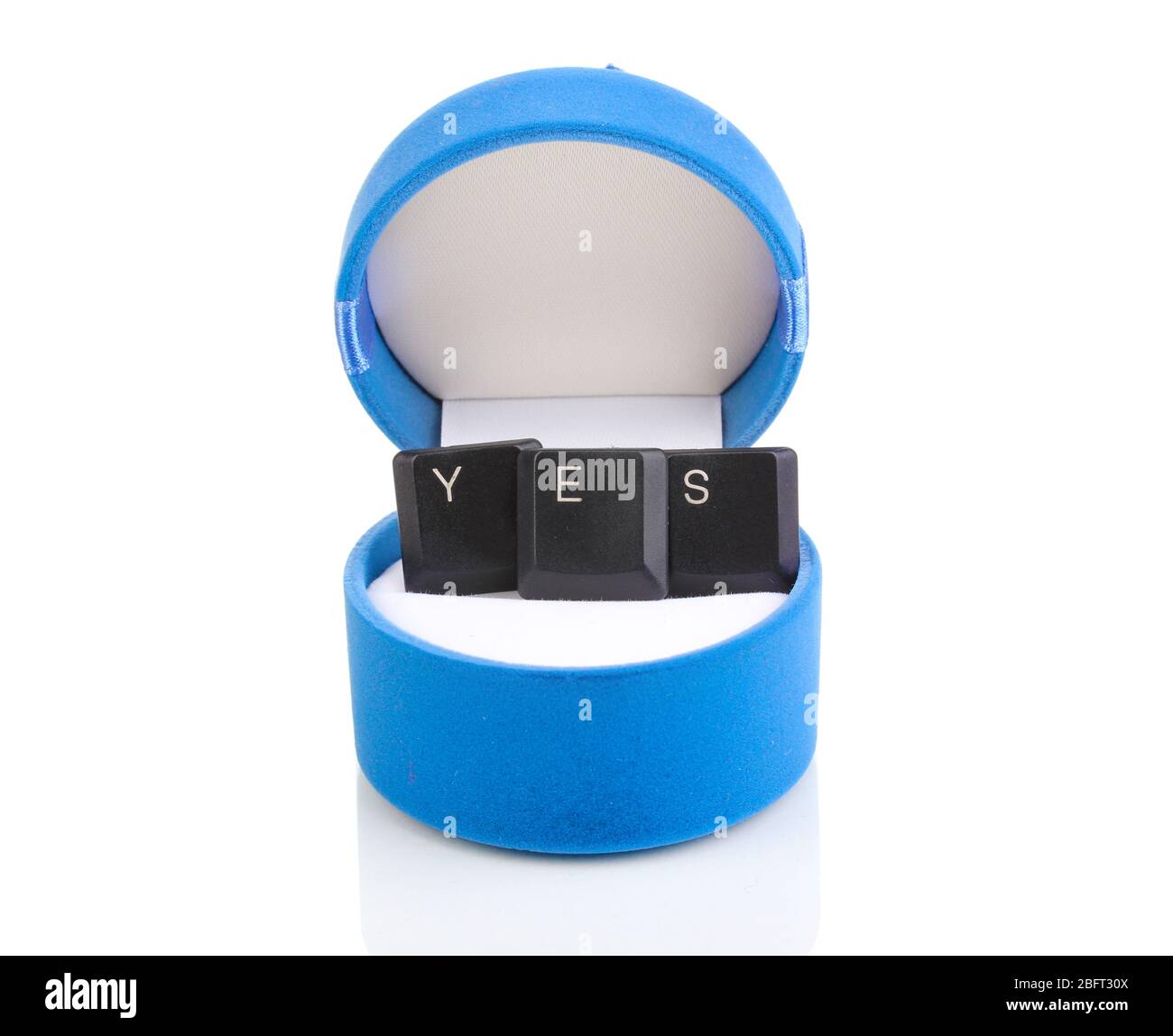 Keyboard keys saying yes in box isolated on white Stock Photo - Alamy